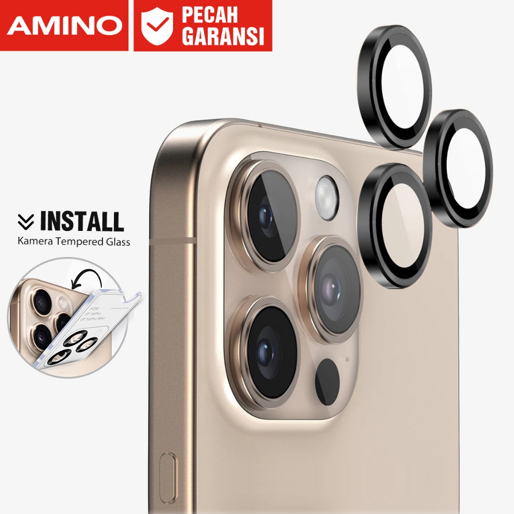 Jual AMINO Easy Install Kit Kamera Tempered Glass Untuk 11 XR 16 16 Pro Max 16 Plus 15 Pro Max ...