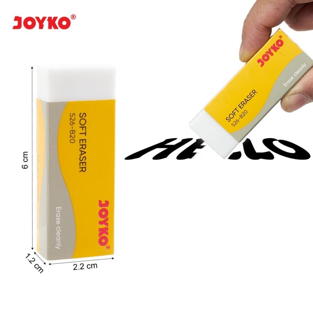 Jual (1 pcs) Penghapus Besar Joyko B20 Putih Hitam / Setip Stip Eraser ...
