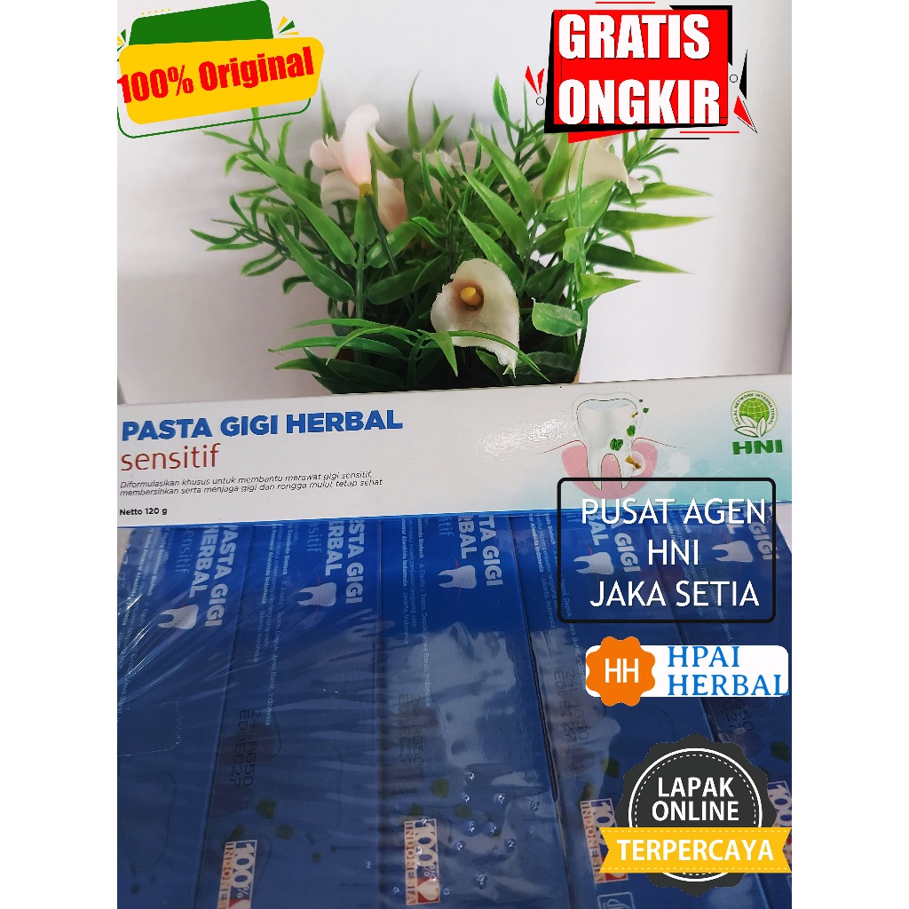 Jual Pasta GIGI HERBAL SENSITIF HNI ORIGINAL - PGH SENSITIF | Shopee ...