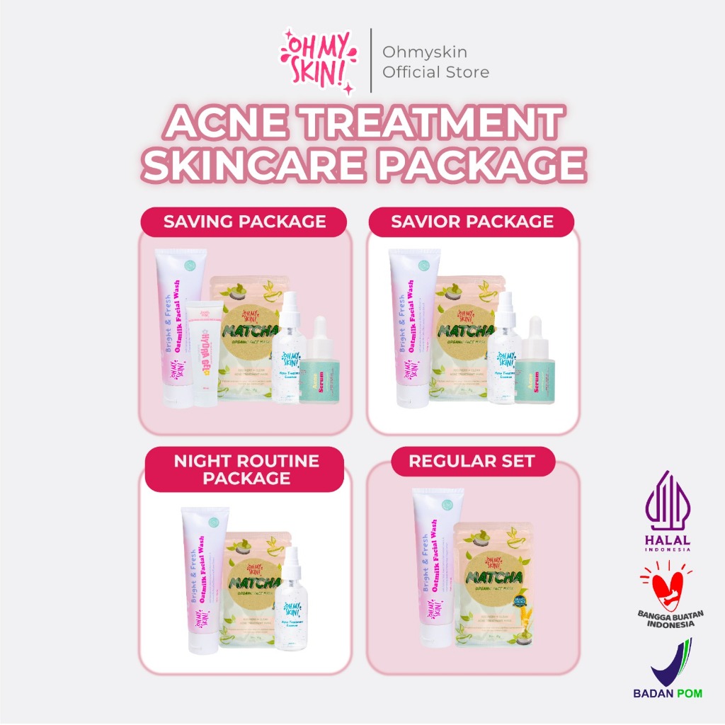Jual Oh My Skin ! Acne Package || Paket Skincare Acne Series Perawatan Wajah Jerawat Beruntusan ...