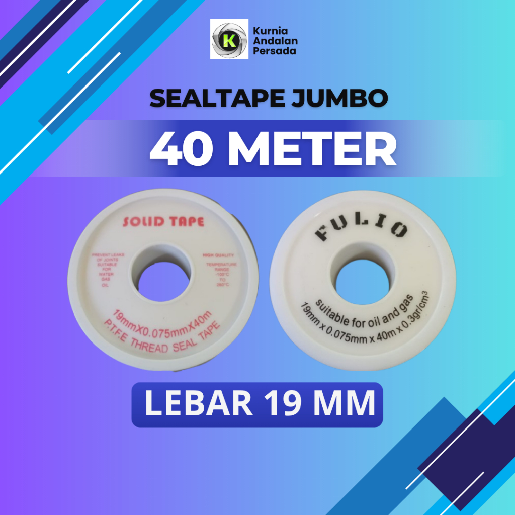 Jual Sealtape Jumbo 40 meter FULIO | SOLID TAPE Cocok untuk air oli dan ...