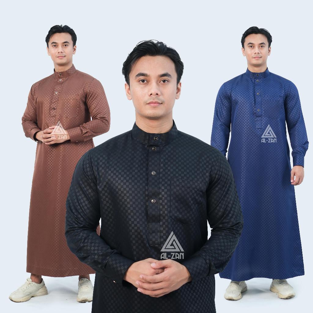 Jual jubah pria muslim slimfit jubah gamis pria Motif emboss lengan ...