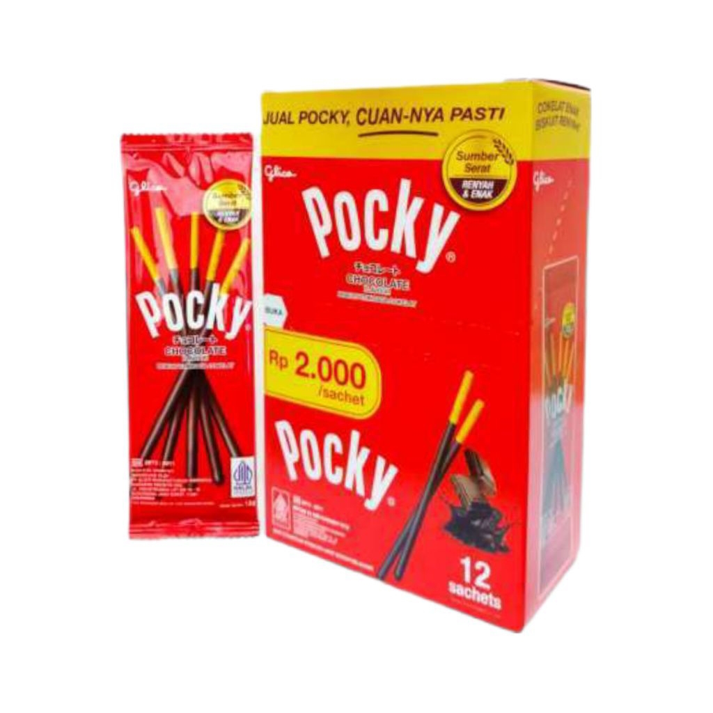 Jual Pocky Biskuit Stik Rasa Coklat 11g (1 box/12 sachet) | Shopee ...