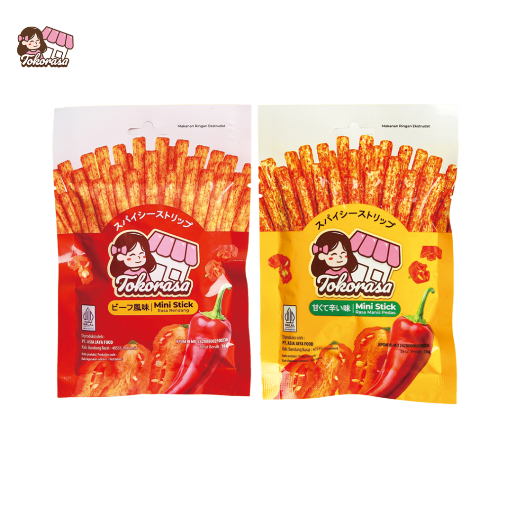 Jual Tokorasa Pedas Manis Rasa Rendang Makanan Mini Sticks Pedas Snacks ...