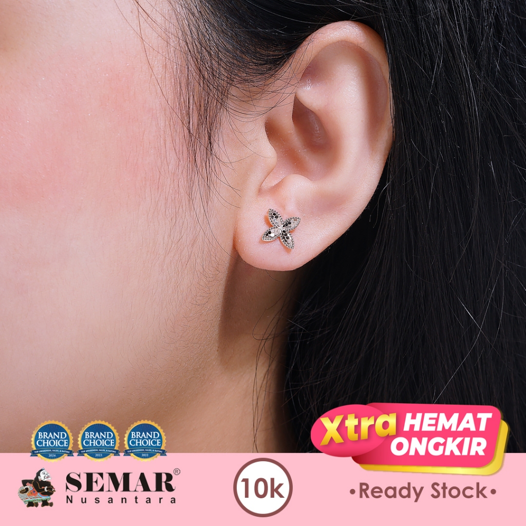 Jual Anting Emas Tindik Shiny Malvia Flower Gold 10K Semar Nusantara ...