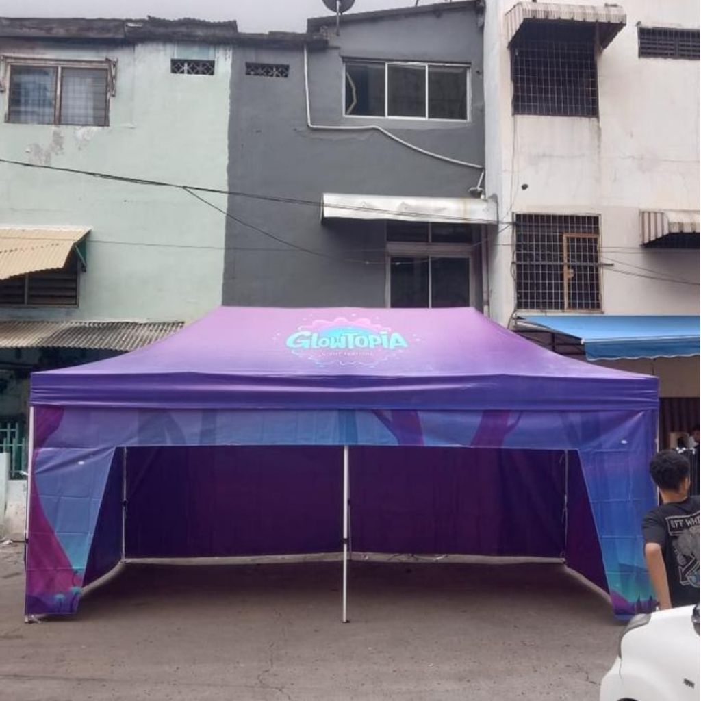 Jual TENDA LIPAT UKURAN 3X6 BESI PREMIUM 1,2mm DINDING 3 SISI ATAP ...