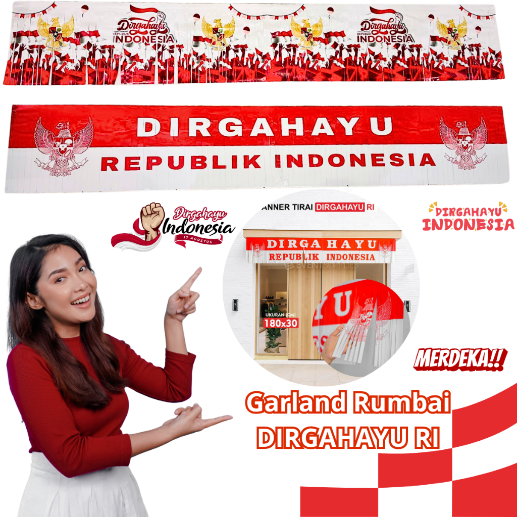 Jual GARLAND Rumbai Hiasan Dekorasi Tulisan Gantung Banner 17an ...