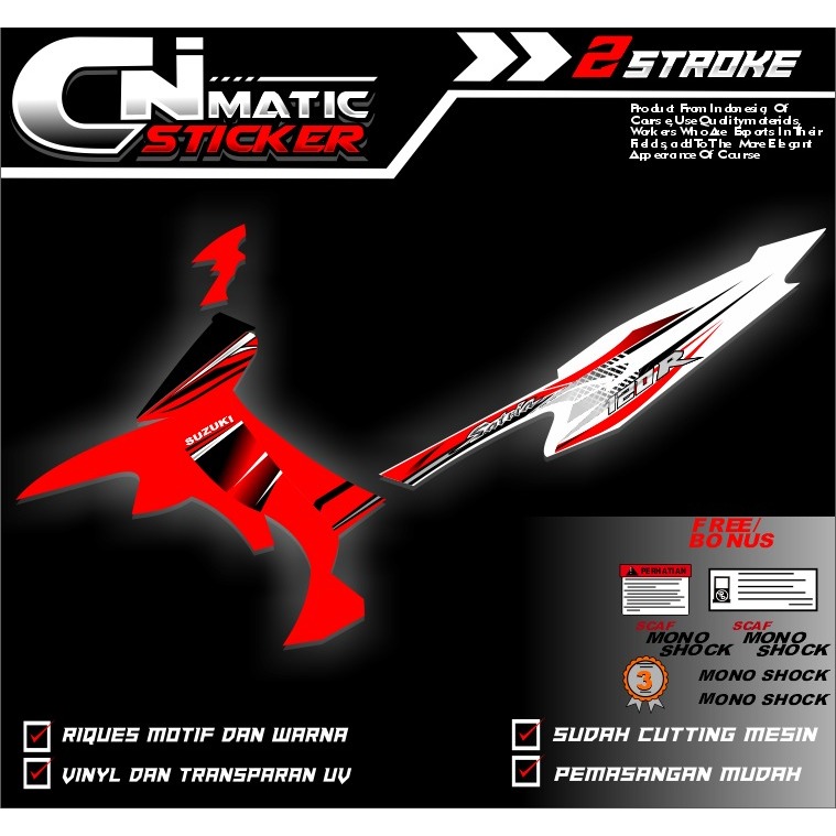 Jual sticker striping satria hiu custom 04 transparan uv (bisa riques ...