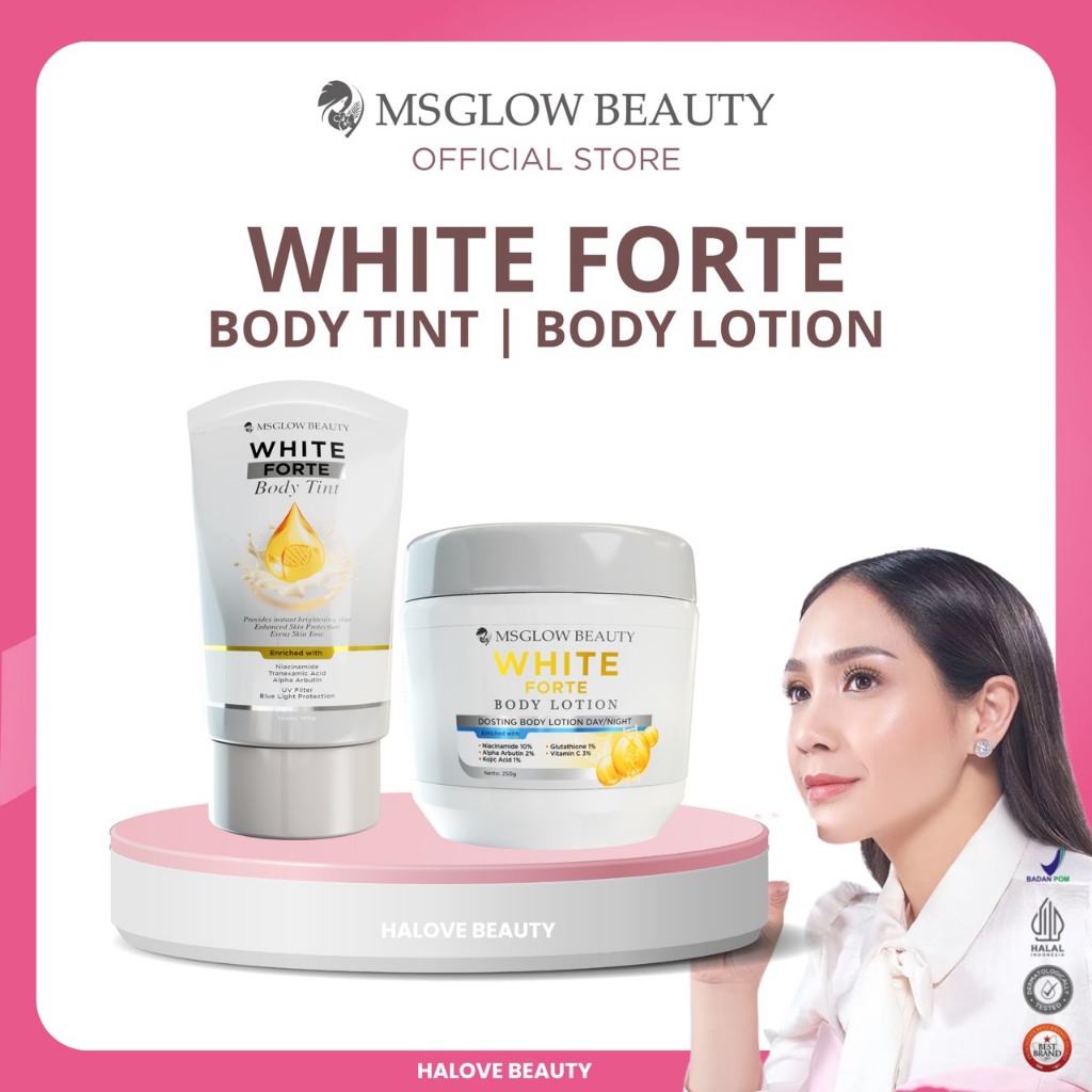 Jual MS GLOW NEW SERIES DOSTING WHITE FORTE BODY LOTION BODY TINT ...