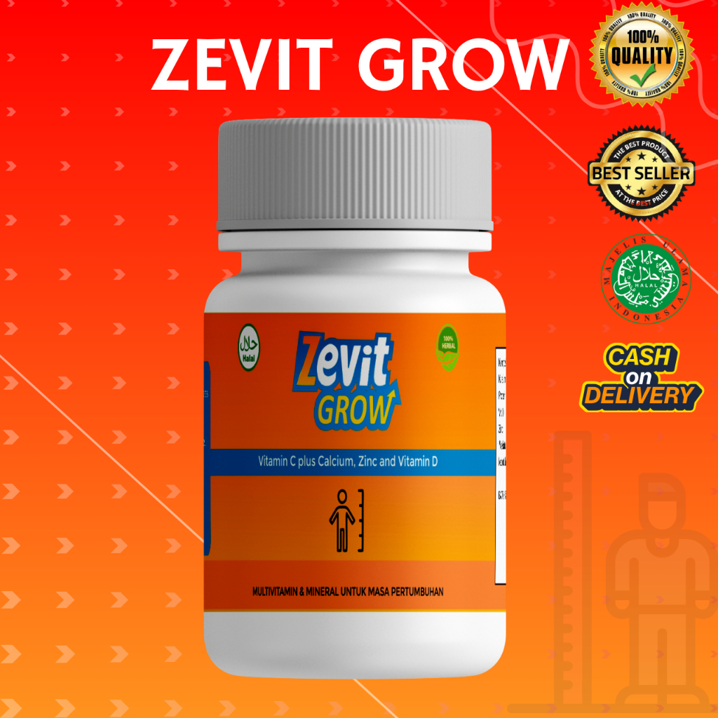 Jual Zevit Grow Kapsul Penambah Tinggi Badan | Kalsium Zinc Vitamin | Untuk Remaja & Dewasa ...