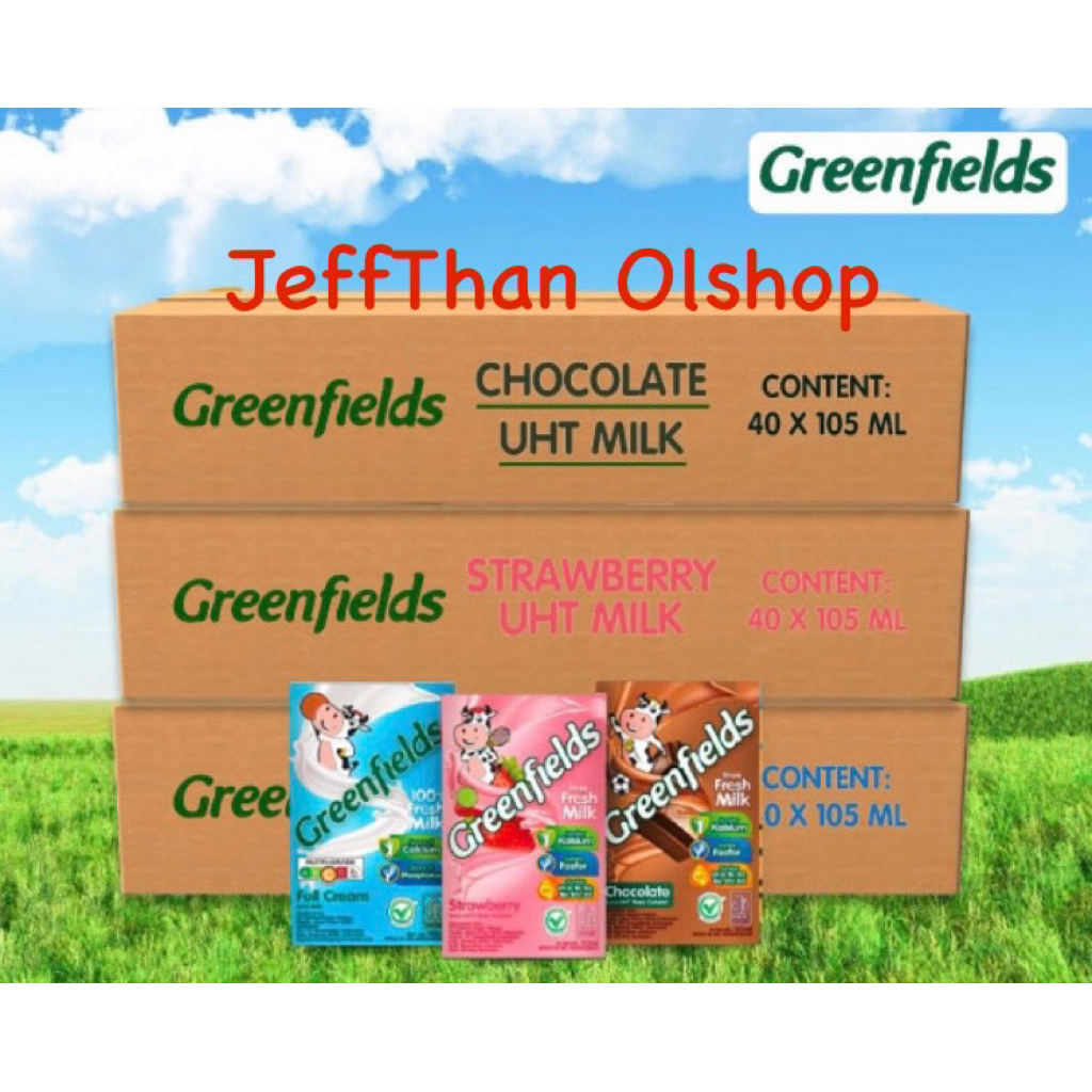 Jual Susu Greenfields UHT 1 Dus 105ml isi 40 susu cair kotak kecil full cream | Shopee Indonesia