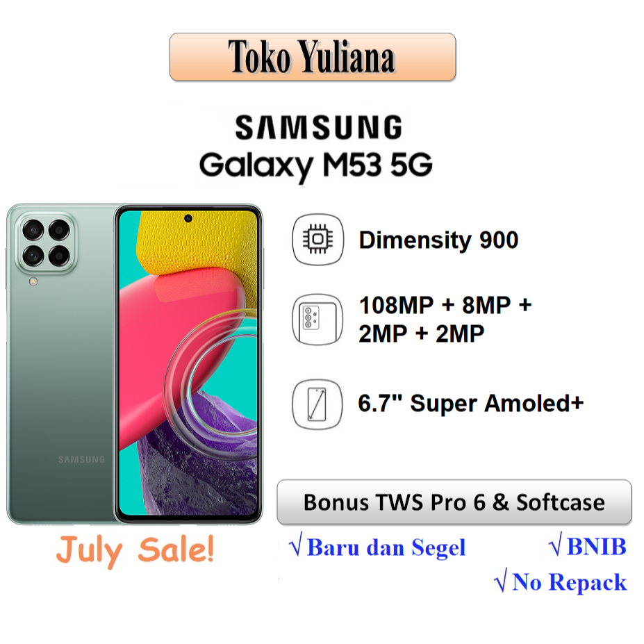 Jual Samsung Galaxy M53 5G 8/256GB Garansi Resmi SEIN SM M536B | Shopee ...
