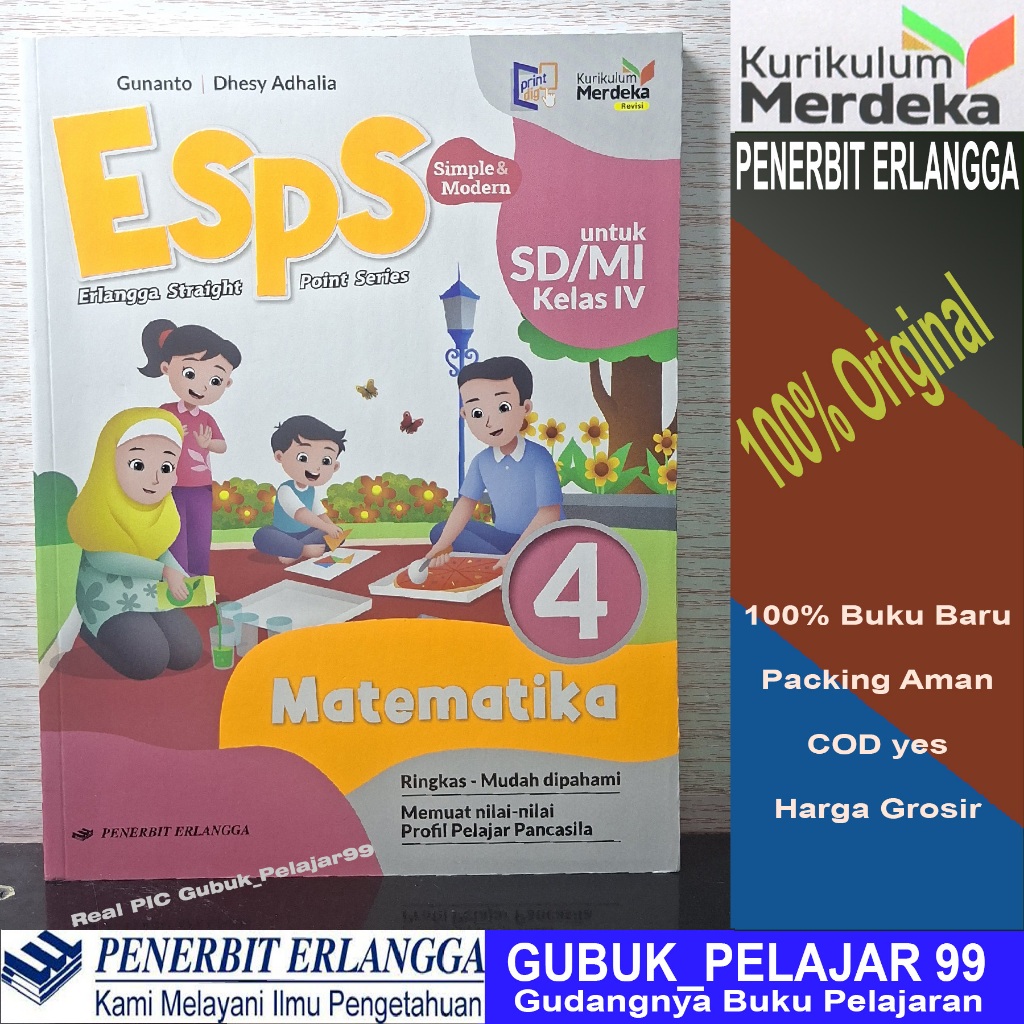 Jual ESPS Matematika SD/MI Kelas 4 Kurikulum Merdeka Erlangga Revisi 2025 | Shopee Indonesia