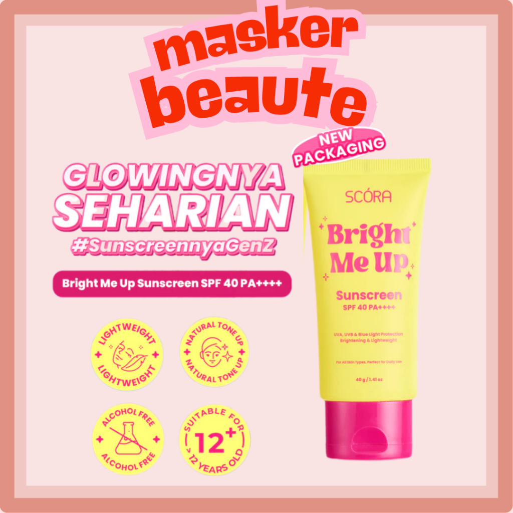 Jual SCORA Bright Me Up Sunscreen 40 gr Sunblock Mencerahkan Melindungi ...