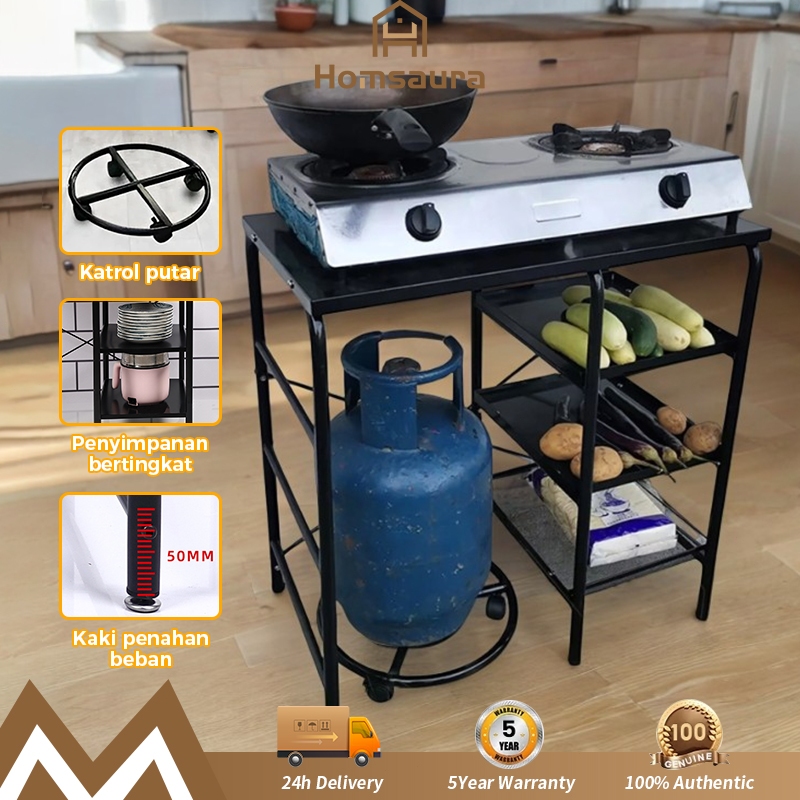 Jual Homsaura Rak Kompor 3 Tingkat Rak Dapur Serbaguna Lemari Dapur ...