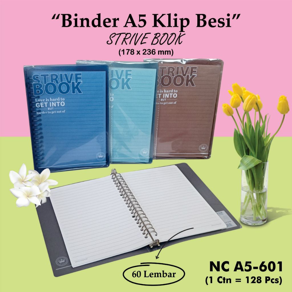 Jual Buku Binder A5 Klip besi warna / isi 60 lembar | Shopee Indonesia