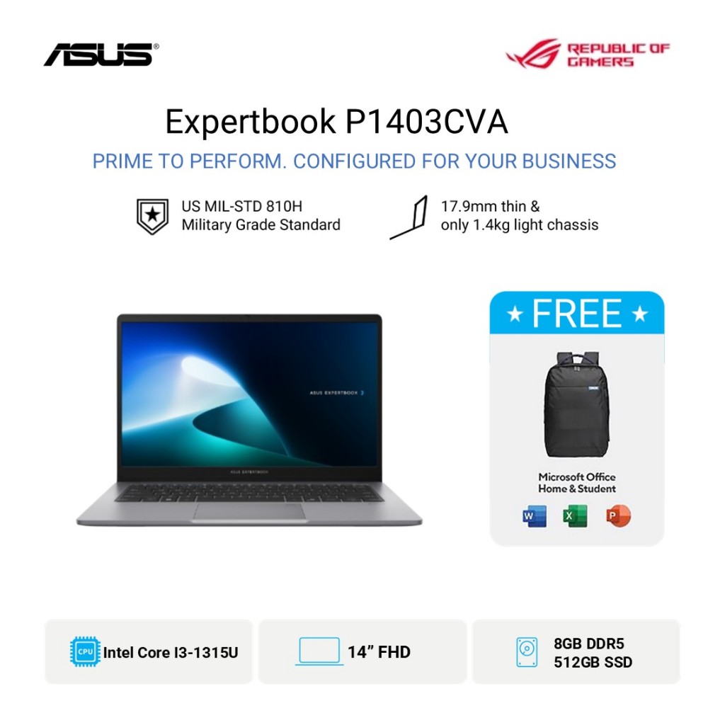 Jual ASUS EXPERTBOOK P1403CVA S63850WS - I3 1315 8GB 512GB WINDOWS 11 ...