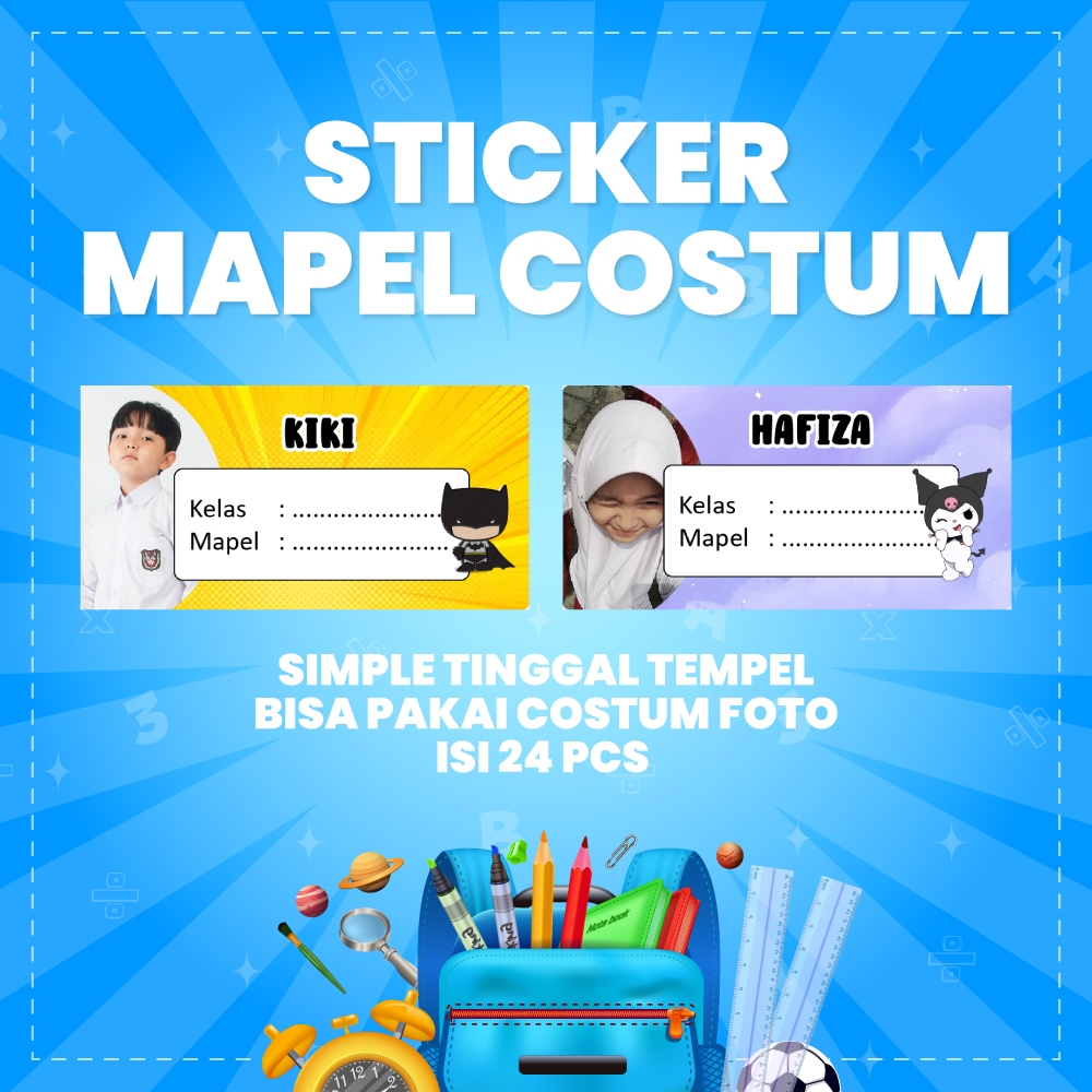 Jual Sticker Mapel Costum Foto Isi 24 Pcs Girls Design | Shopee Indonesia