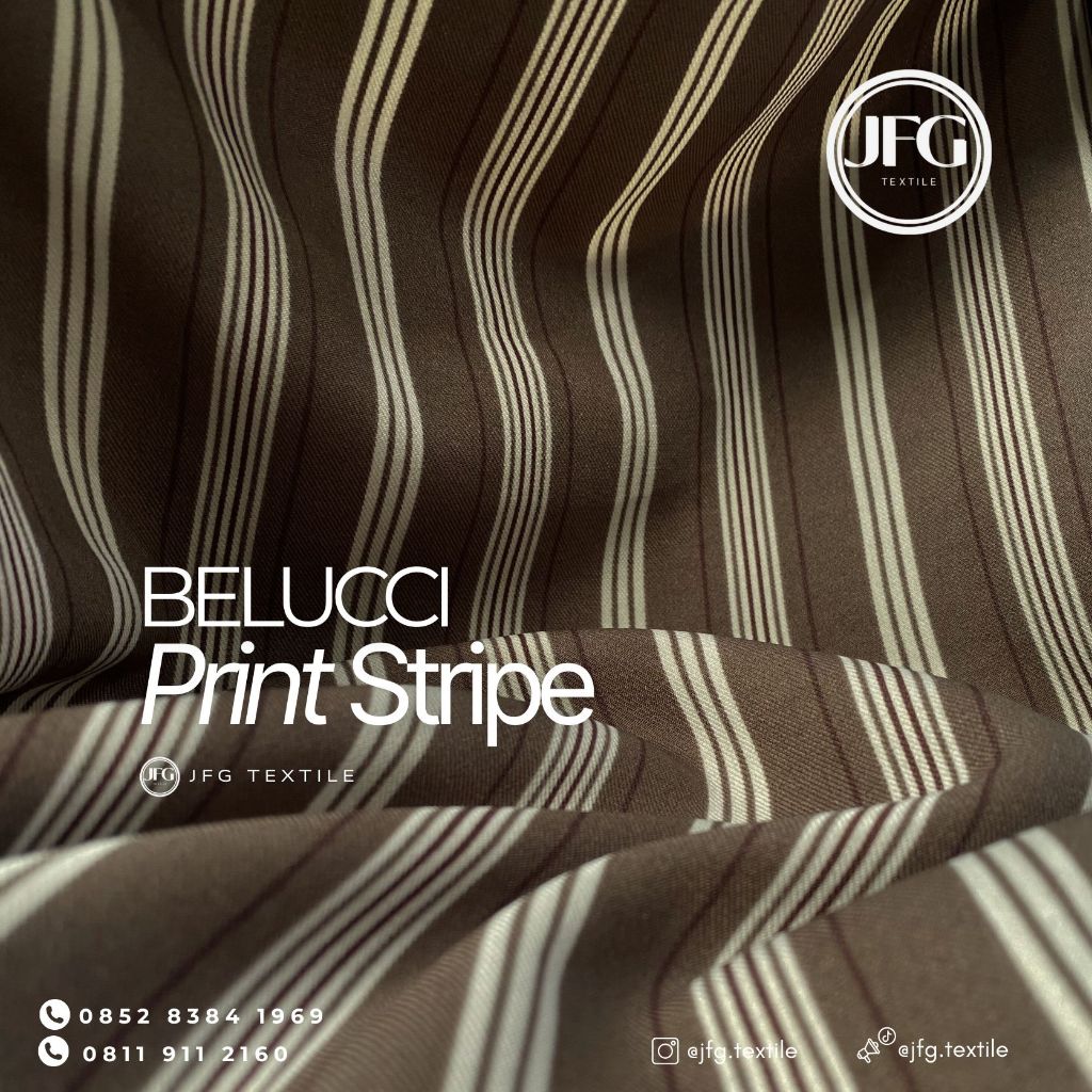 Jual 1 Yard Bahan Kain Belucci Print Stripe D#3358 – Soft Adem Nyaman ...