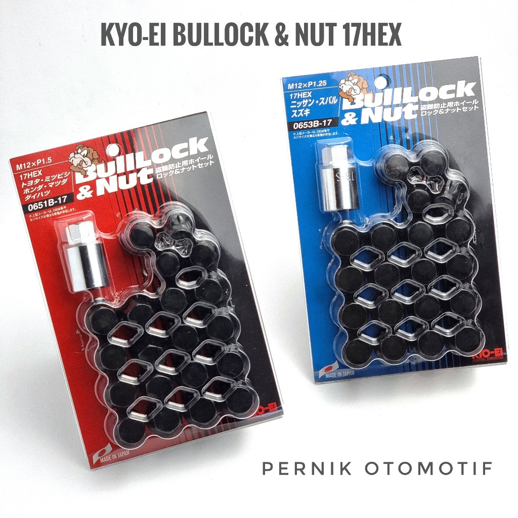 Jual Kyo Ei Bull Lock Nut M12 x 1.5 / 1.25 17HEX Black KICs Baut Mur ...