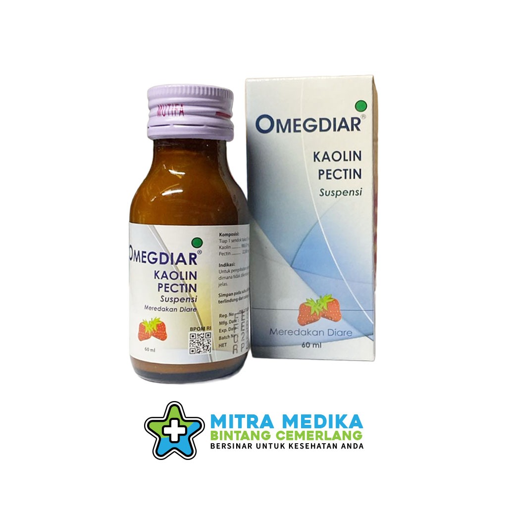 Jual OMEGDIAR KAOLIN PECTIN SUSPENSI OBAT ANTIDIARE ( 1PACK@4 BOTOL ...