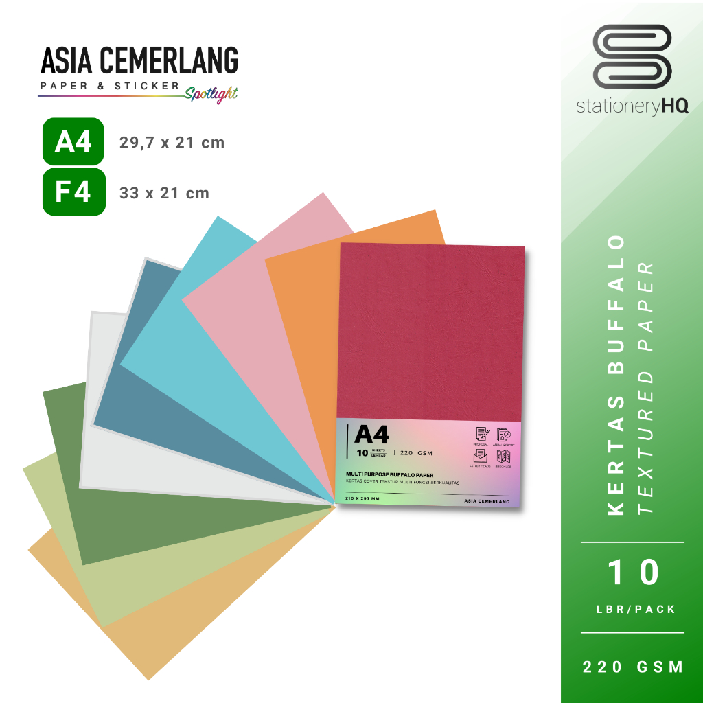 Jual Kertas Karton Cover Buffalo / Textured Paper A4 / F4 220 gsm S1046 ...