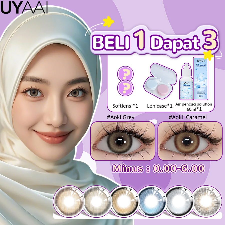 Jual 【COD】BELI 1 depat 3 UYAAI Softlens Lensa Kontak Minus 0.00~-6.00 ...