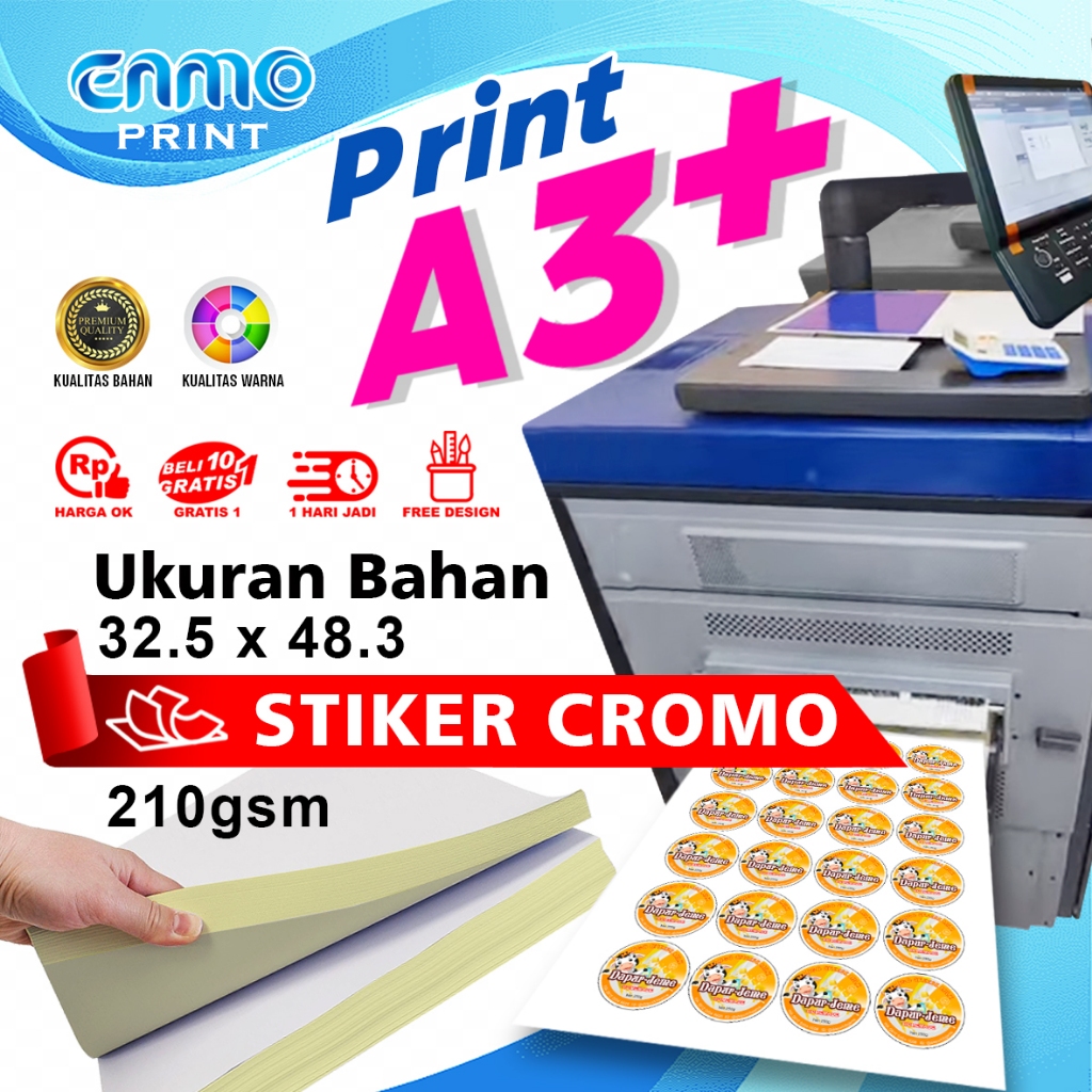 Jual CETAK STIKER CROMO A3+ Print & Cut | CETAK STIKER LABEL CROMO ...