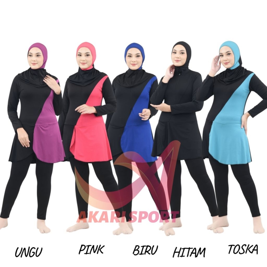 Jual BAJU RENANG WANITA MUSLIM DEWASA HIJAB JUMBO SPANDEK PREMIUM ...