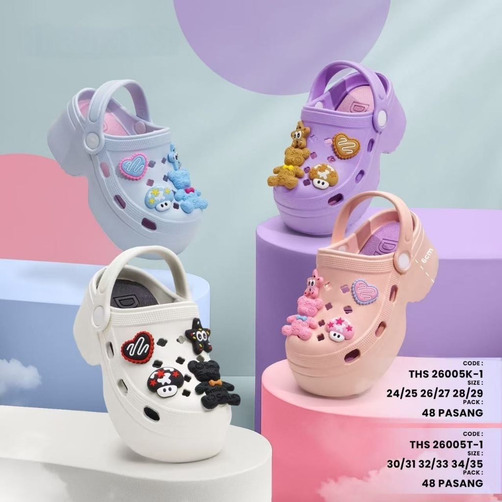 Jual Sandal Anak BAim Perempuan 2025 Viral sandal Clog Anak jibit ...