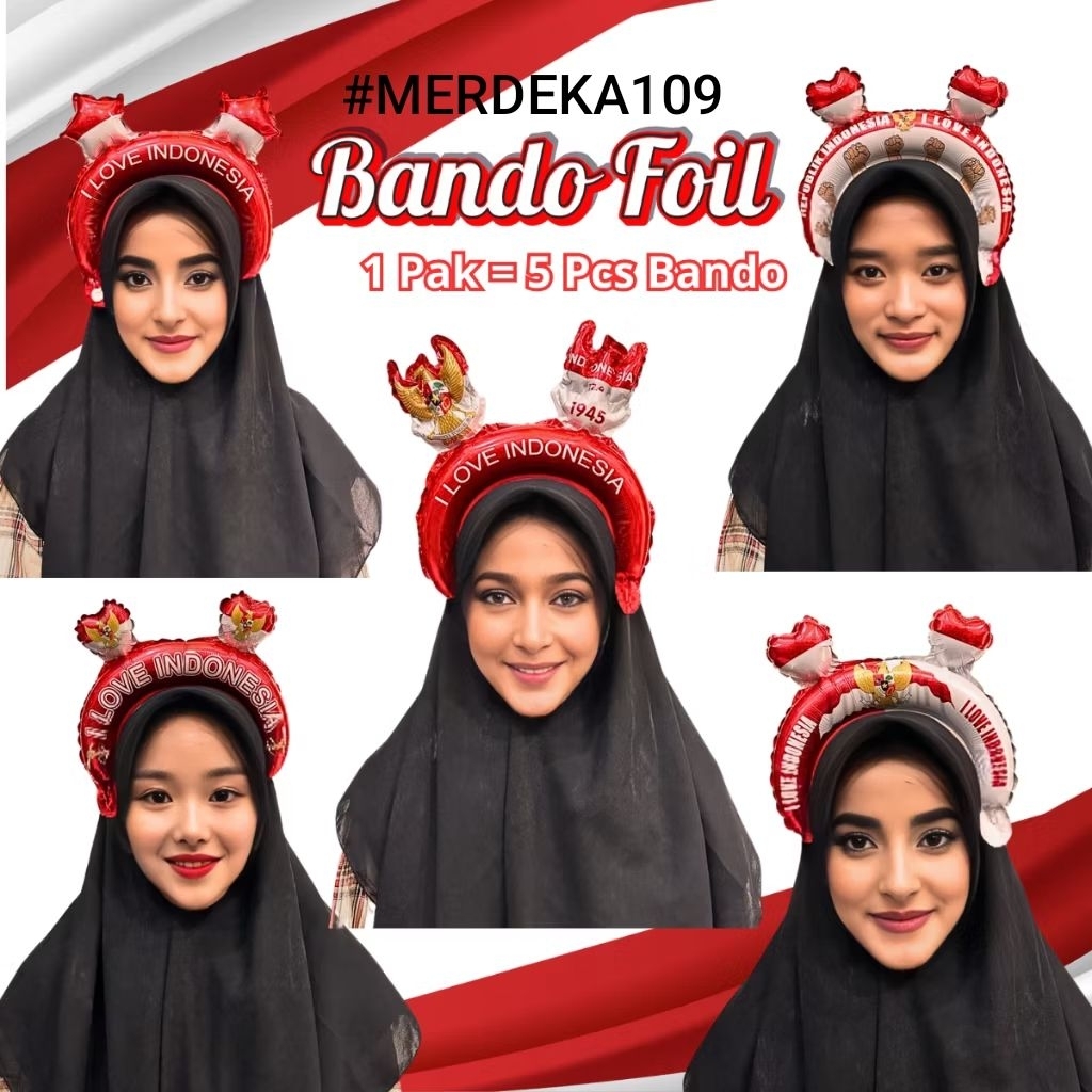 Jual Bando Bandana Ikat Kepala Merah Putih Bandana Balon Foil Hiasan ...