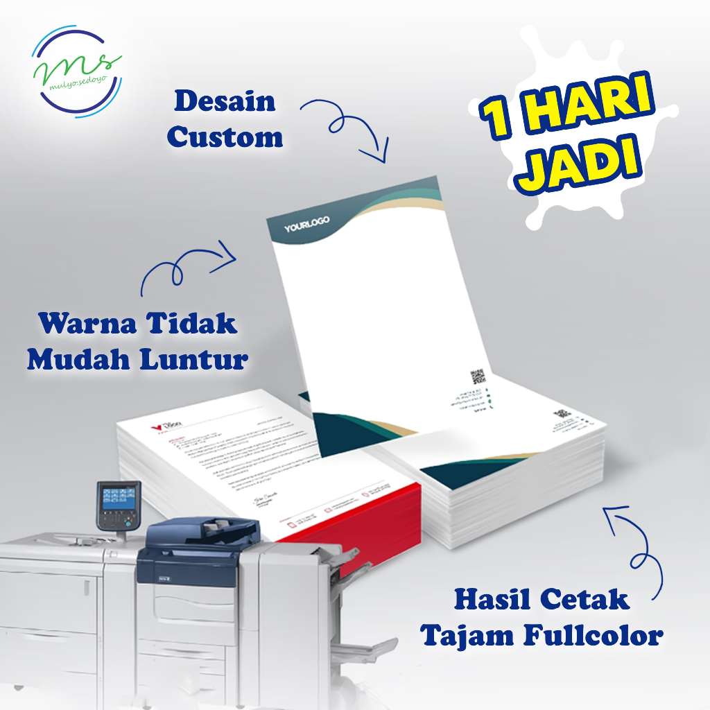 Jual CETAK KOP SURAT BAHAN HVS FULL COLOR | Shopee Indonesia