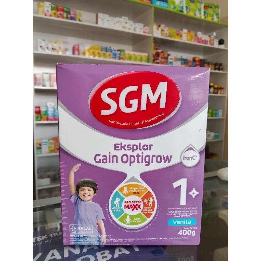 Jual SGM EKSPLOR GAIN OPTIGROW 1+ RASA VANILA 400 GRAM BOX | Shopee ...