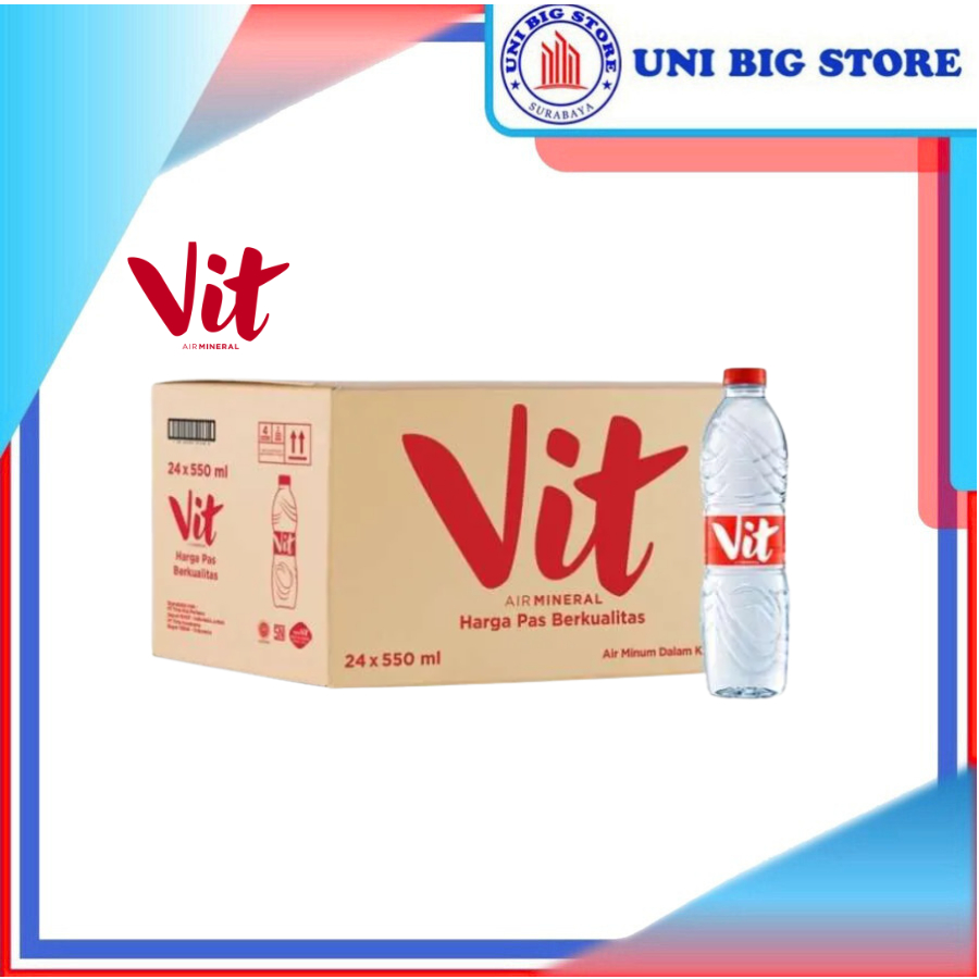 Jual VIT Air Mineral Botol 550 ml 24 pcs DUS | Shopee Indonesia