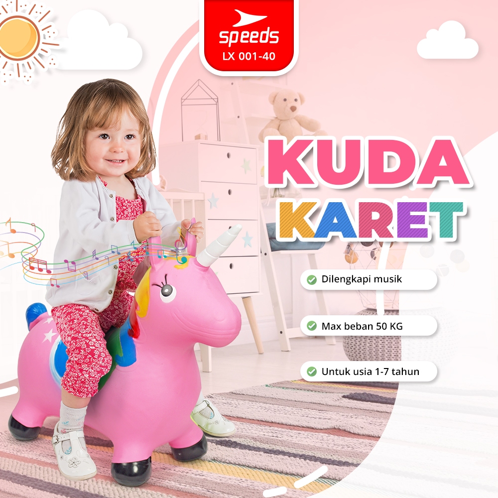 Jual SPEEDS Mainan Tunggangan Animal Jumping House Kuda Kudaan Karet ...