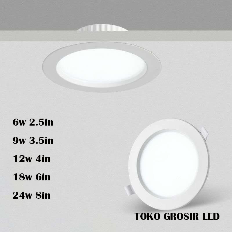 Jual Lampu Led Downlight LED Inbow6W 9W 12W 18W 24W Bulat - Downlight ...