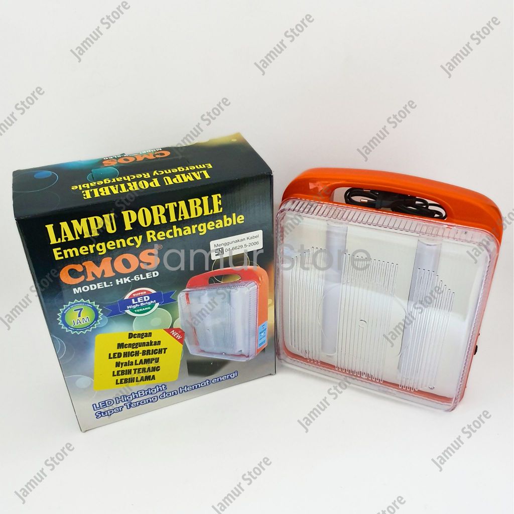 Jual Lampu Emergency CMOS HK-6LED / Lampu Rechargeable CMOS HK6LED ...