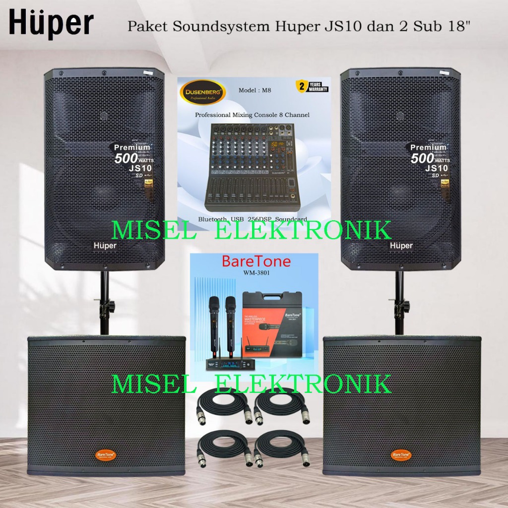 Jual Paket Sound System Speaker aktif 15 Inch Huper JS10 subwoofer ...