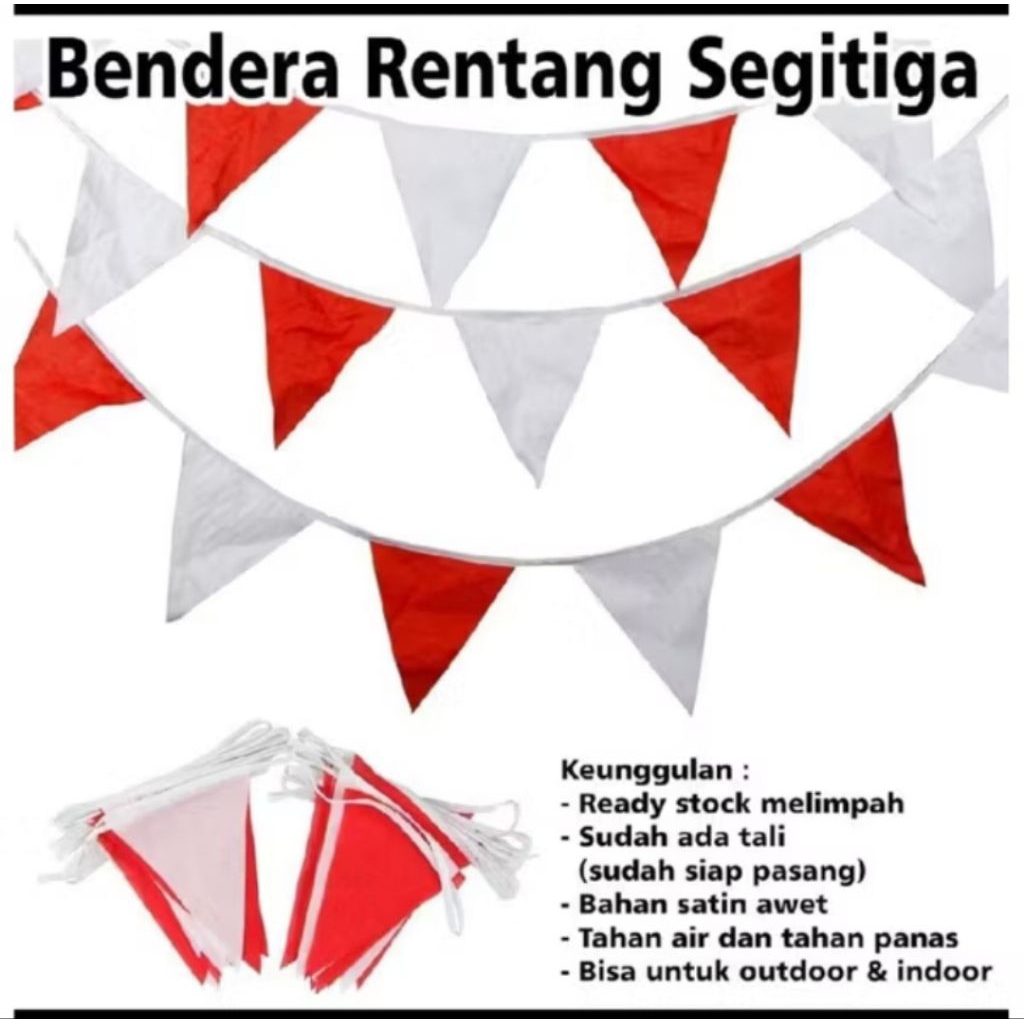 Jual BENDERA RENTENG RAWIS MERAH PUTIH PANJANG 5 METER MURAH | Shopee ...