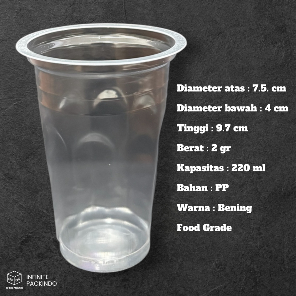 Jual (ISI 50 PCS) GELAS PLASTIK AQUA 220ML | GELAS KOPI PLASTIK BENING MURAH | Shopee Indonesia