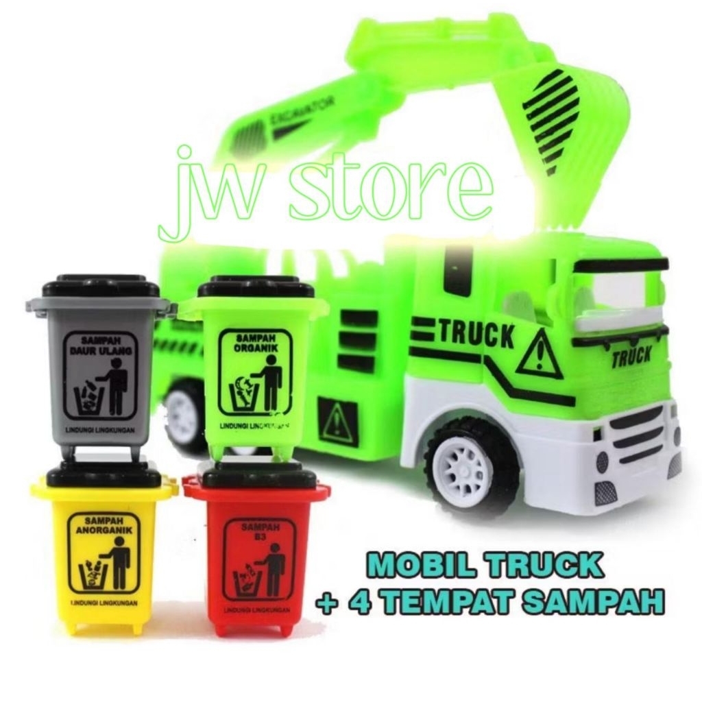 Jual Mainan Mobil Truck Sampah Mini Mobil Truck Kebersihan | Shopee ...
