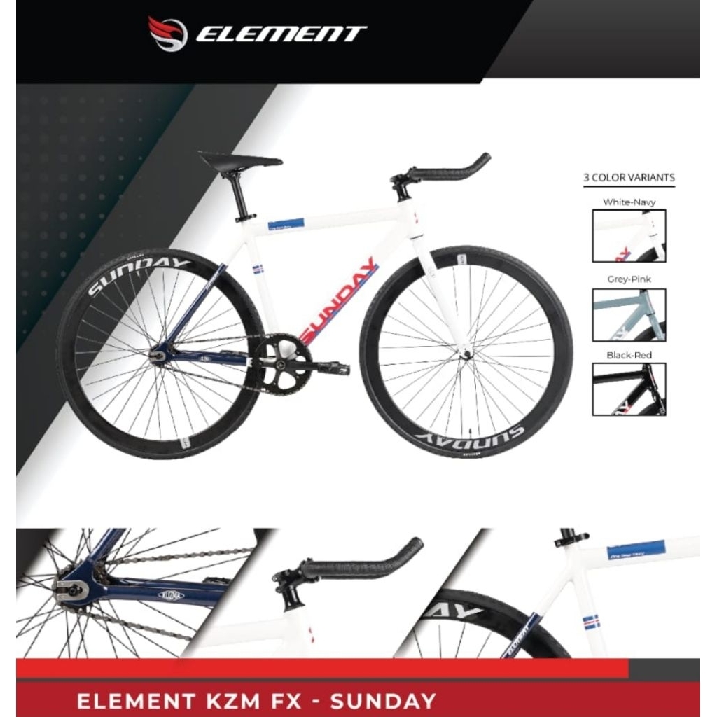 Jual Sepeda Fixie ELEMENT KZM FX SUNDAY | Shopee Indonesia