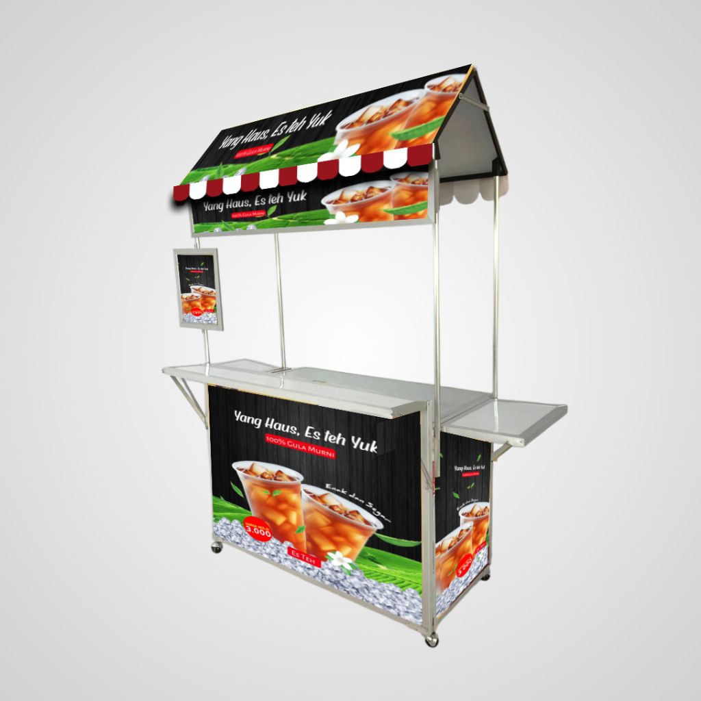 Jual Booth Portable + Atap Rumah + Meja Samping + Meja Depan + Menu ...