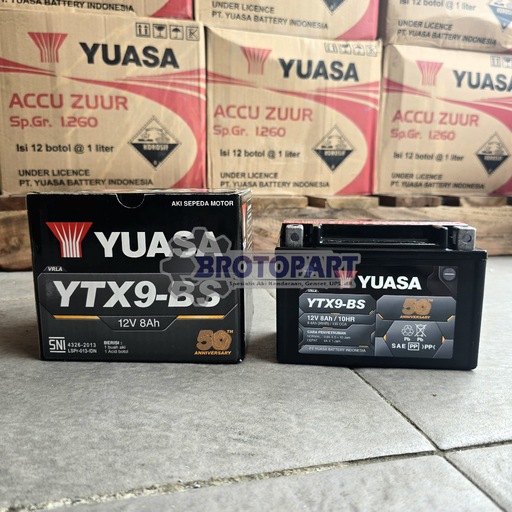 Jual Aki Motor YUASA YTX9-BS MBTX9U MF Aki Kering ORIGINAL | Shopee Indonesia