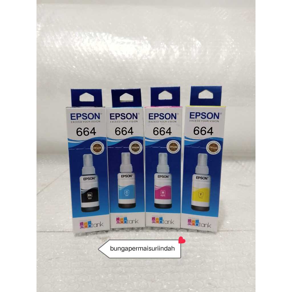 Jual Tinta Original Epson 664 1Set Printer L110 L120 L130 L200 L210 L220 L300 L310 L350 L360 ...