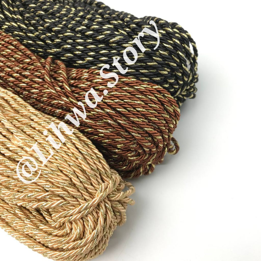 Jual PER 1 YARD ( 90 CM ) - 3MM TALI TAMPAR / TALI KUR LIS GOLD/TALI ...
