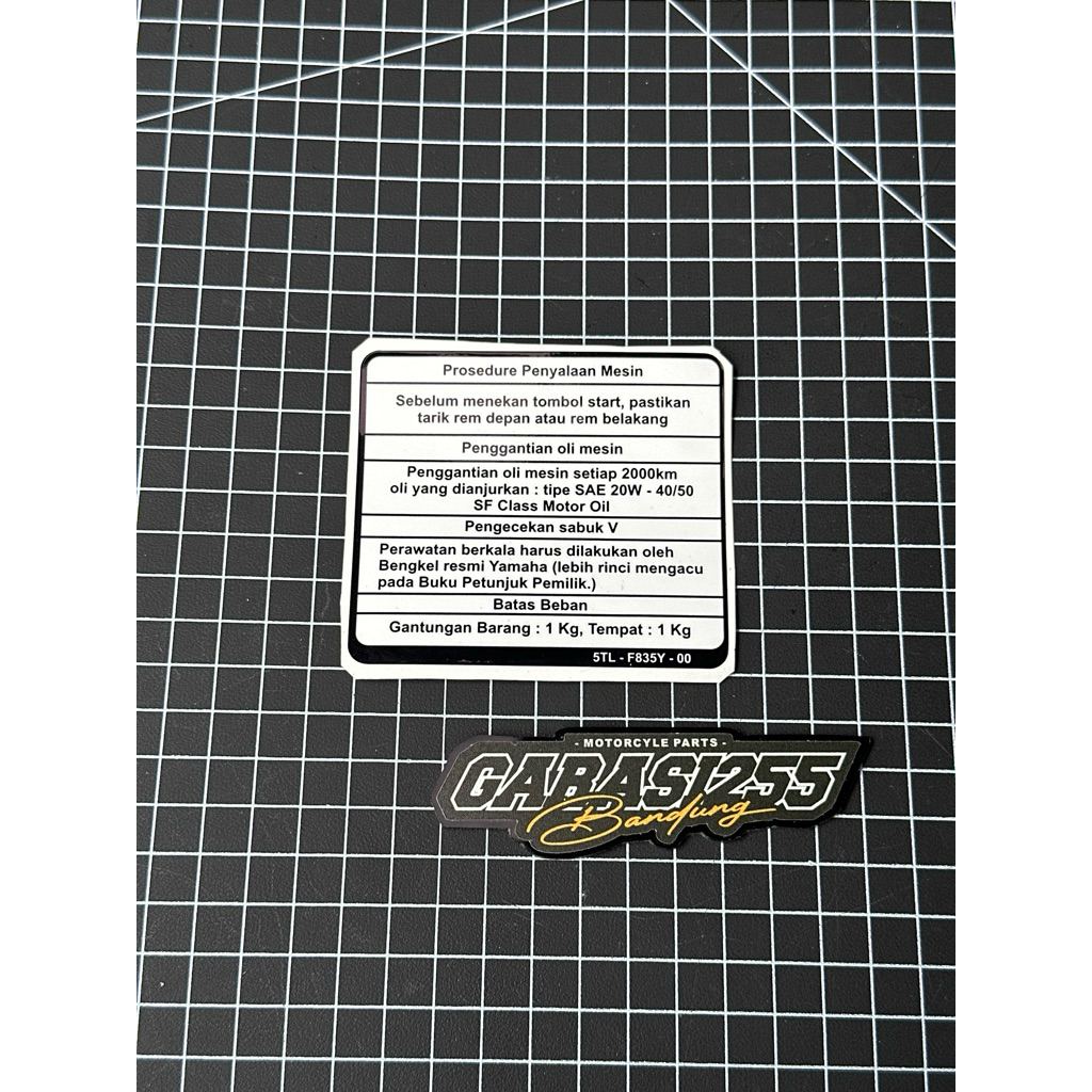 Jual sticker stiker prosedur prosedur warning dasboard dasbor mio ...