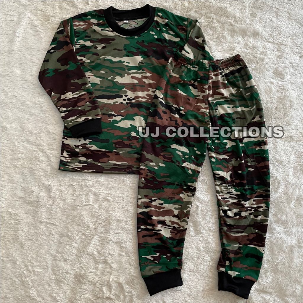 Jual Setelan kaos anak lengan panjang motif loreng kasad polos usia 1 - 10 tahun unisex kids ...