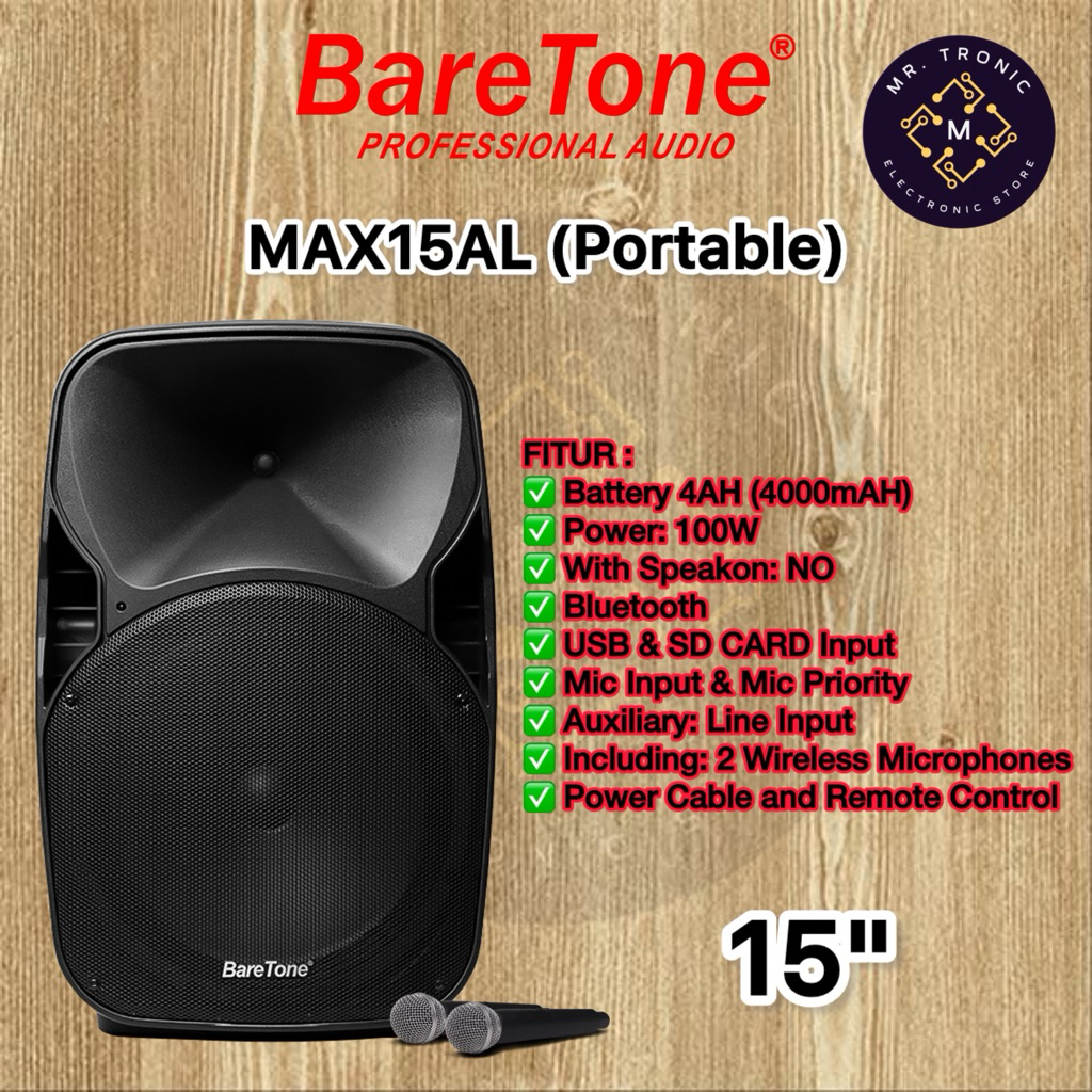 Jual BARETONE AUDIO PORTABLE SPEAKER 15 INCH | MAX15AL | MAX12AL ...