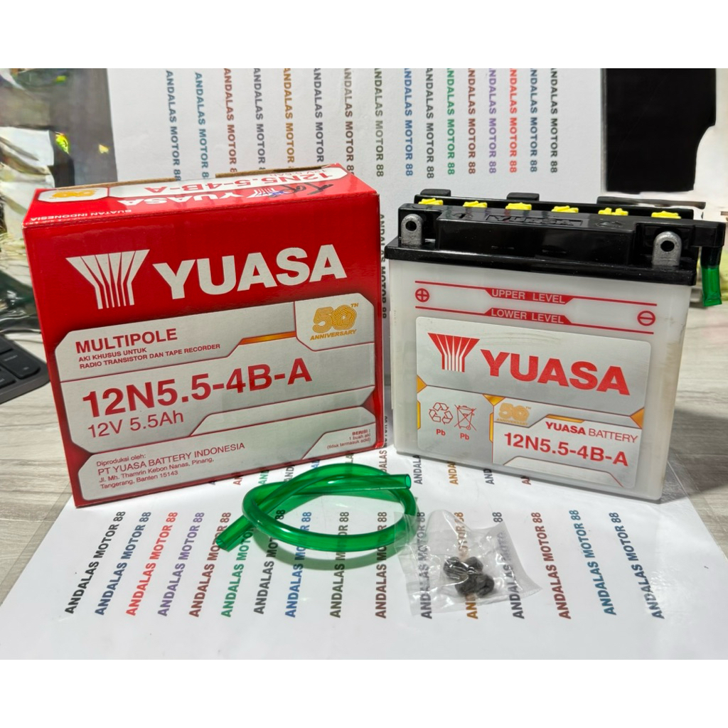 Jual AKI BATERAI BASAH TAPE YUASA 12N5.5-4B-A | Shopee Indonesia
